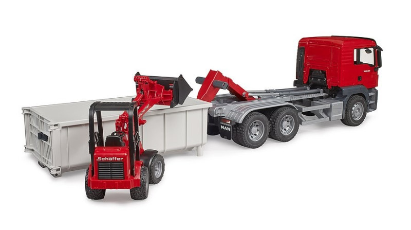 CAMION MAN TGS CON RETENEDOR ROTANTE + SCHAFFER 2630 BRUDER